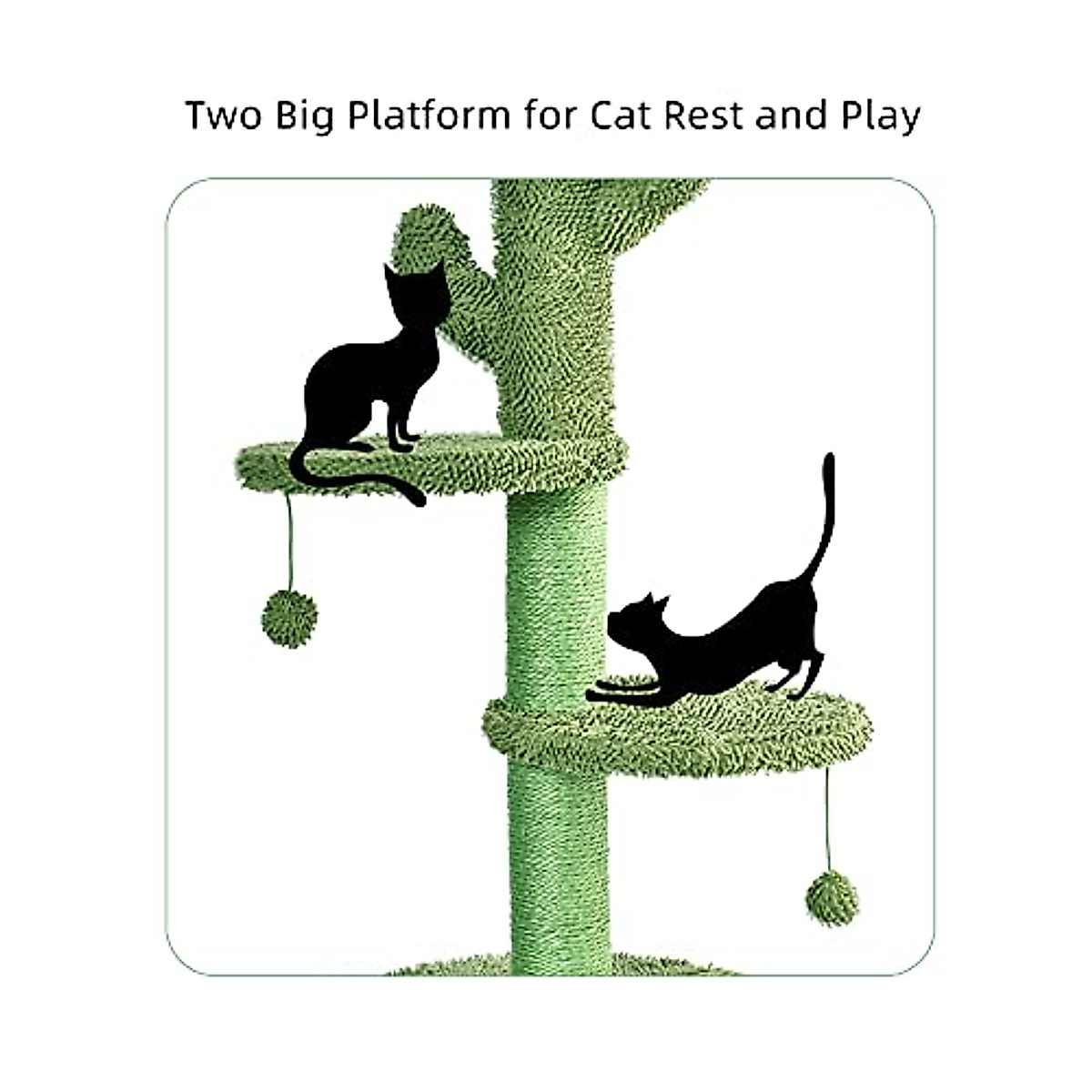 BOLUO Cat Scratching Post for Large Cats Tree Catcus Tall Cat Scratcher Posts Toy Cute Kitten Kitty Sisal Rope Scratch with Teaser Ball Outdoor 31 Inch