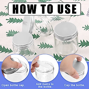 Glarks 12 Pack 2oz 4oz 8oz Glass Jars with Lids, Round Clear Glass Jars with Inner Liner and Silver Lids for Storing Creams, Beauty Products, Cosmetic, Lotion and Ointments