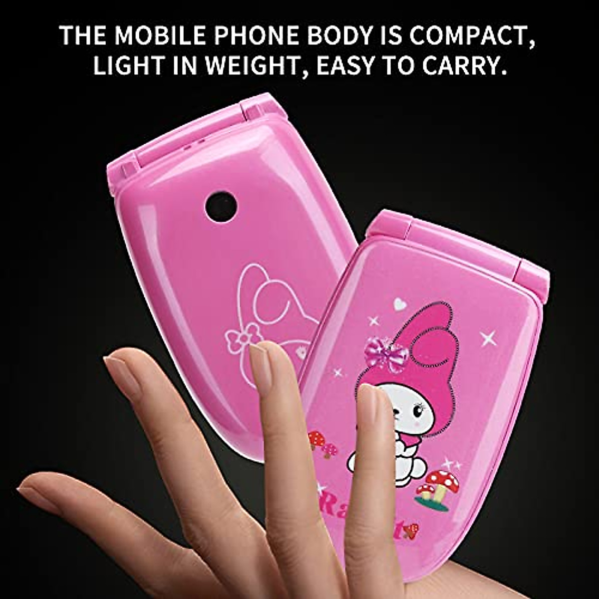 Dpofirs Portable Cute Flip Mobile Phone, Smallest Mobile Phone Toy for Kids Toddlers Students, 1.44in Mini Cell Phone, Mini Phone Gifts for Kids(Pink)