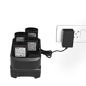 4 Slot Battery Charging Cradle Kit with Power Supply for Zebra MC3200 MC3300 Handheld PDA Barcode Scanner,Safe Stable Charger