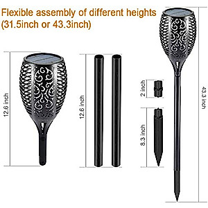 EOYIZW Solar Lights Outdoor Flickering Flame Solar Lantern Outdoor Hanging Decorative Lanterns with Solar Powered Waterproof Decorations for Patio Garden Deck Yard