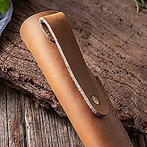 DONGKER Leather Knife Sheath, 5.5" Vertical Knife Holster w/Belt Loop for Blade Knife (No Blades)
