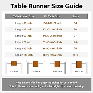 Farmhouse Braided Striped Table Runner Rustic Embroidery Coffee Table Runners for Decorations Weddings Holiday Brown 13x36inch