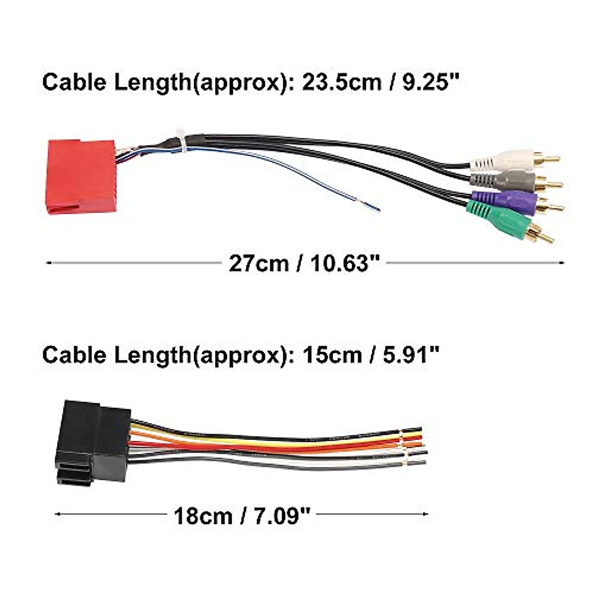 X AUTOHAUX 70-1787 Car Stereo CD Player Wiring Harness Set Wire Radio Adapter 4 RCA Male Connector for Volkswagen for Audi