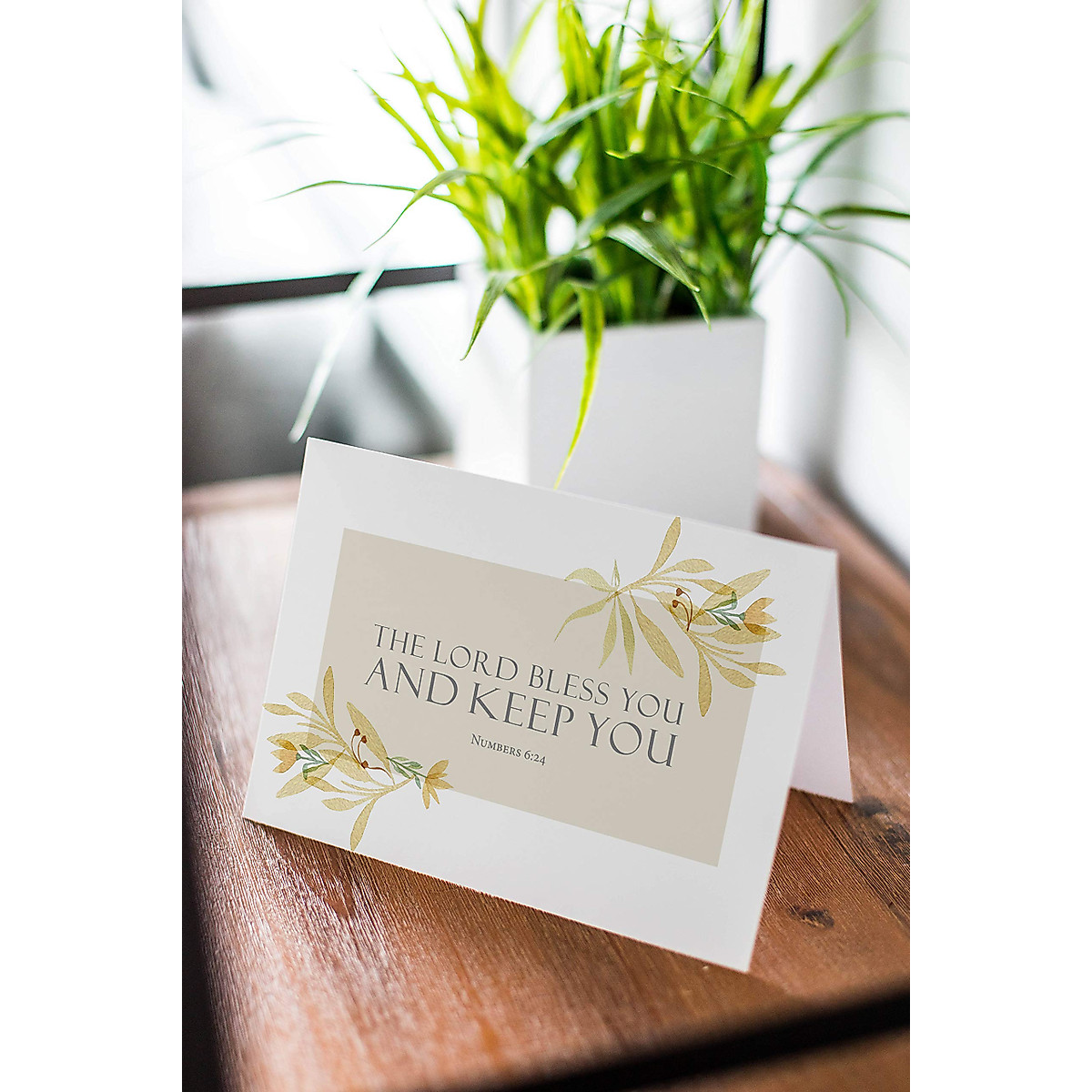 Religious Thank You Cards with Bible Verse - Watercolor Scripture Design - Pack of 24 - Rectangle