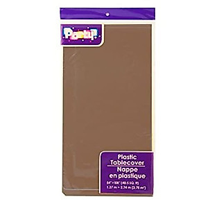 Pack of 4: Disposable Dark Brown/Chocolate Plastic Tablecloths/Table Covers, 54 x 108 inches Each