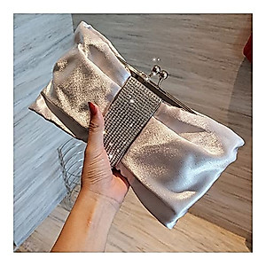 Bow Full of Diamonds, Women's Bag, Hand, Shoulders, Interception (Color : Silver)