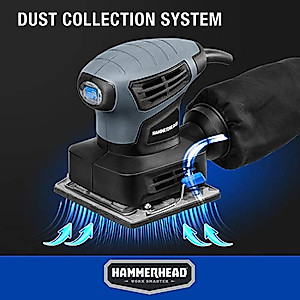 Hammerhead 2.0-Amp 1/4 Sheet Palm Sander with 12pcs Sandpaper– HAPS020