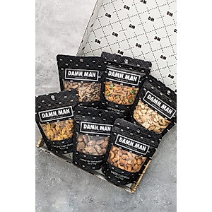 Nuts Gift Basket for Men, Adults - 6 Unique Flavors, Great Birthday Gift for Men, Gift for Dad, Food Gift Basket, Gourmet Nut Snack