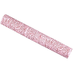 Solid Color Embossed Faux Leather Sheets 12 "x53" (30cm x 135cm) Embossed Texture Leather Fabric, Widely Used in Leather Earrings, Keychains, Sewing DIY Projects ﻿ (Pink)