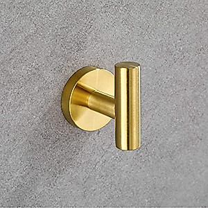 USHOWER Bathroom Hardware Set, Includes 18-Inch Bath Towel Bar, Durable 304 Stainless Steel, Brushed Gold, 4-Piece