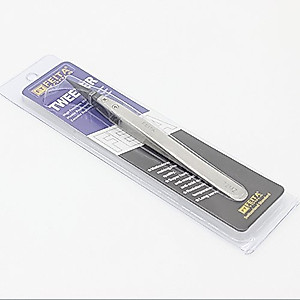 FEITA Black Pointed Ceramic Tip Tweezers - Precision Stainless Steel Tweezer for Electronic Repair, DIY Hobby (1 Pc)