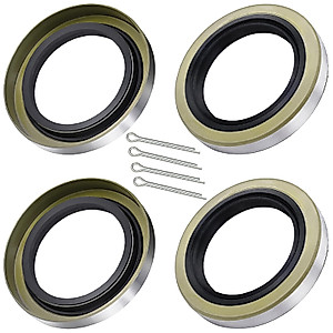 4Pcs Trailer Axle Hub Wheel Grease Seals with 4Pcs Cotter Pins Replace for Dexter 010-019-00 (10-19) Transcom 171255TB National 473336, ID 1.719'' x OD 2.565'' Double Lip Seals, 3500 lbs #84 Spindle