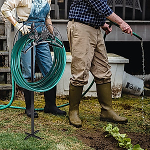 Garden Hose Holder, LERMX Upgraded Water Hose Stand Metal Hose Stand Detachable/Anti Rust Water Hose Holder Freestanding Hose Hanger Heavy Duty Garden Hose Storage Stand Rack for Outdoor