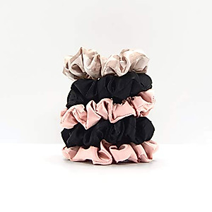 Kitsch Satin Hair Scrunchies for Women - Softer Than Silk Scrunchies for Hair | Satin Scrunchies for Girls & Stylish Satin Hair Ties for Women | Cute Satin Hair Scrunchie for Styling, 5 pack (Assorted)
