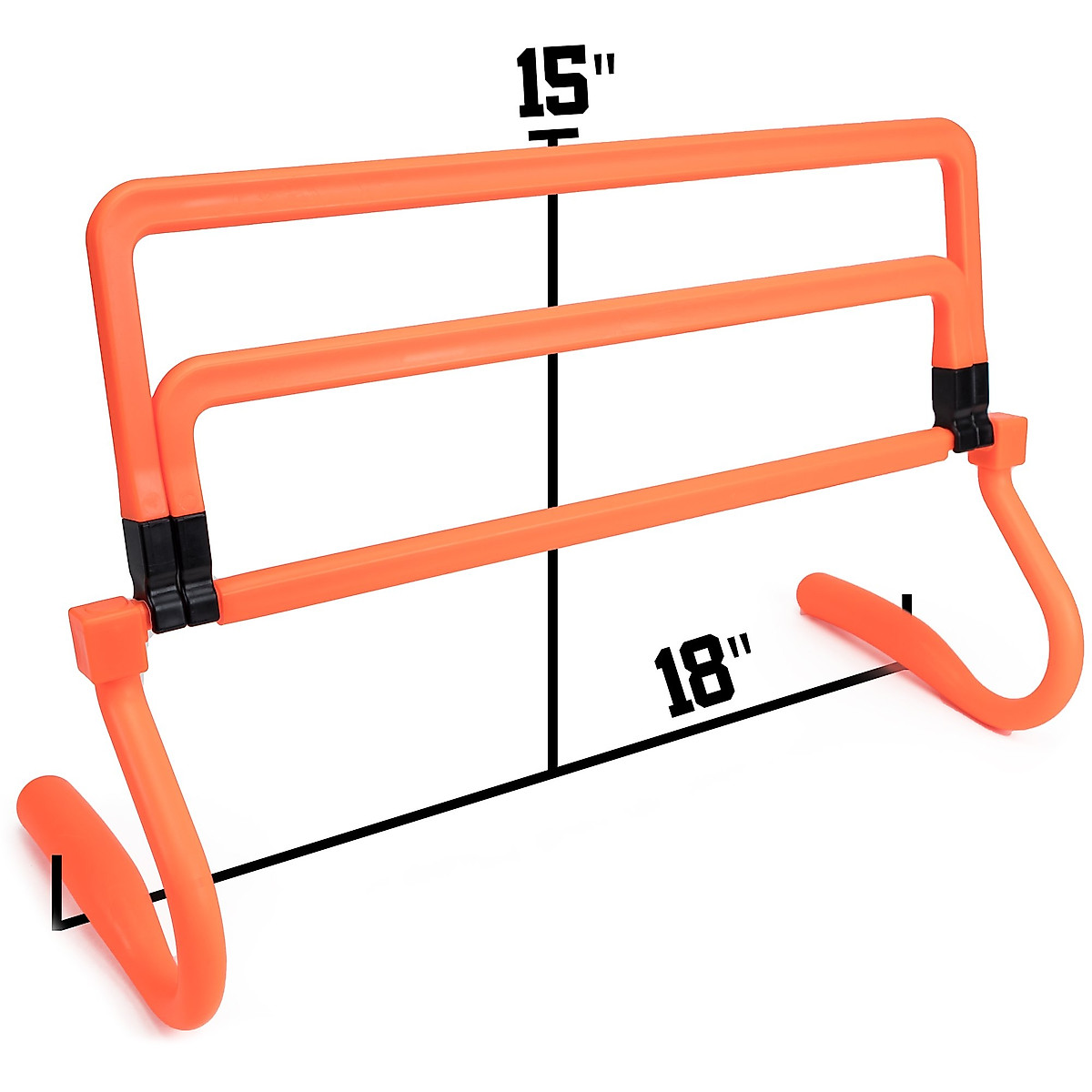 6-Pack of Agility Hurdles with Adjustable Height Extenders – Neon Orange Set & Carry Bag – Plyometric Fitness & Speed Training Equipment – Hurdle/Obstacles for Soccer, Football, Track & Field & More