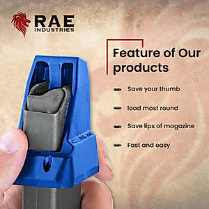 RAEIND Universal Speedloader for 9mm Double Stack Handguns Magazine Speed Loader (Blue)