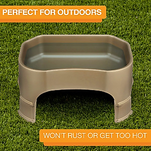 Neater Pet Brands Giant Bowl with Leg Extensions Huge Jumbo Trough Style Dog Pet Water Dish (2.25 Gallons, Champagne)