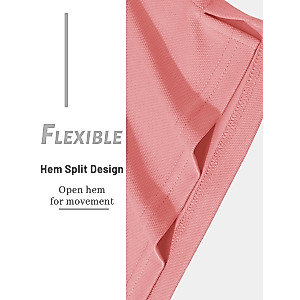 TACVASEN Mens Golf Shirts Long Sleeve Mens Polo Shirts Athletic Polo Shirt for Men Dry Fit Long Polo for Men Quick Dry Polo Shirts for Men Grey Pink