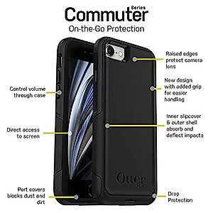 OtterBox IPhone SE 3rd & 2nd Gen, IPhone 8 & IPhone 7 (Not Compatible with Plus Sized Models) Commuter Series Case - INDIGO WAY, Slim & Tough, Pocket-Friendly, with Port Protection