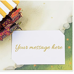 Paper Love 3D Flower Bike Pop Up Card, Handmade Fall Greeting Cards For Autumn, Birthday, Thanksgiving, Halloween, Thinking of You, All Occasion or Just Because | 5" x 7" Includes Envelope and Note