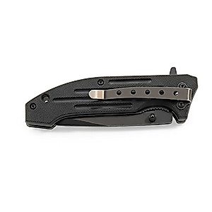 Kuuma 51910 Spring Assisted Knife (Fine Edge,4.5"), Black,One Size