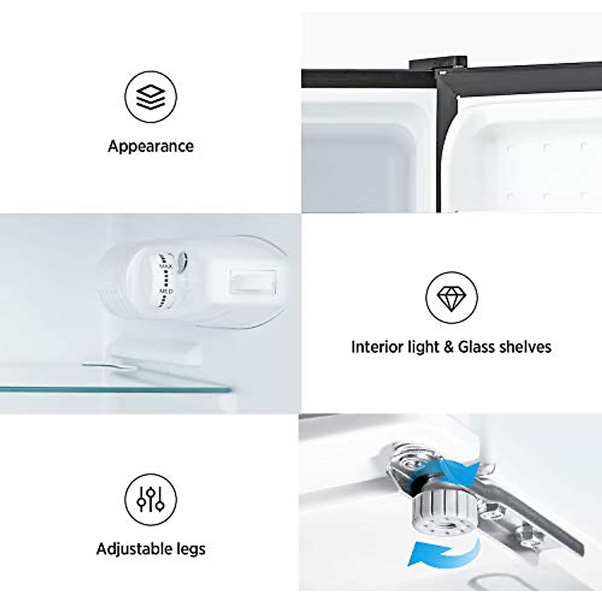 Midea WHD-113FSS1 Compact Refrigerator, 3.1 cu ft, Stainless Steel