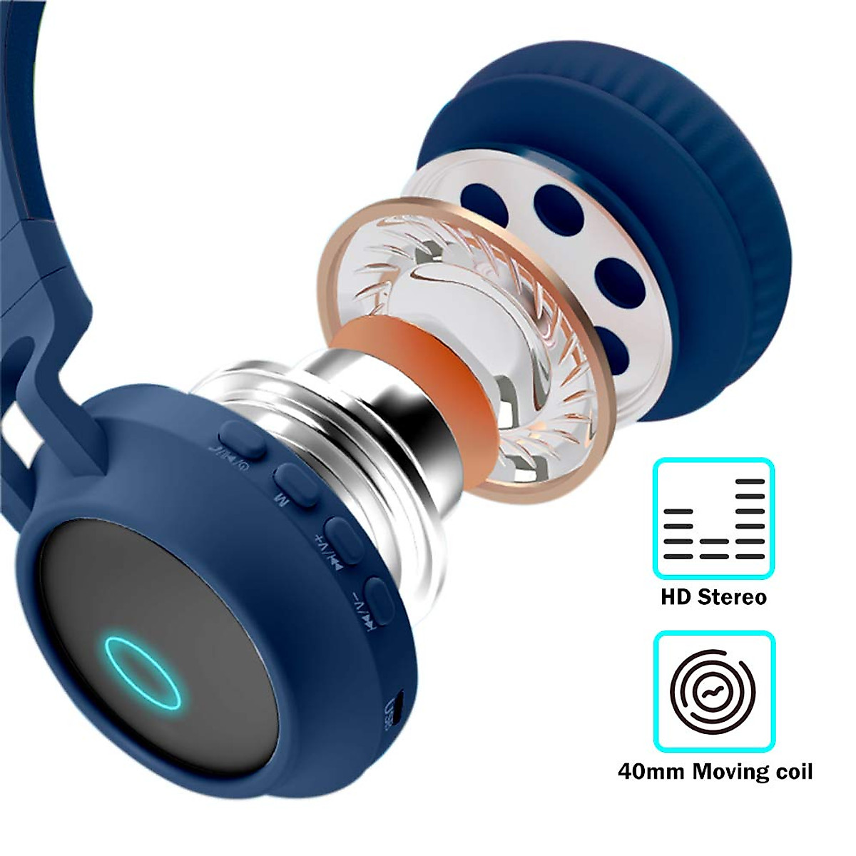 Viwind Kids Bluetooth Headphones,Wireless Over-Ear Headphones with Microphone,Cat Ear Headset with SD/TF Slot,Stereo Sound,Wireless & Wired Mode for Girls,Boys, Children,Teens, Student-Green