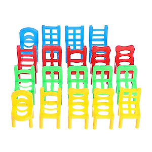 Balancing Chair Game Stacking Chair Games with 18 Mini Chairs & Russian Instruction - Night Games for Children Development - Russian Board Game