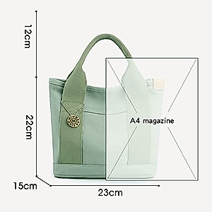Large Capacity Multi-Pocket Handbag Ladies Stylish Canvas Totes Top Handle One Shoulder Crossbody Handbag Work Bags Travel Crossbody Purse Student Nurses Mum Bags Multi Pockets Satchel Green