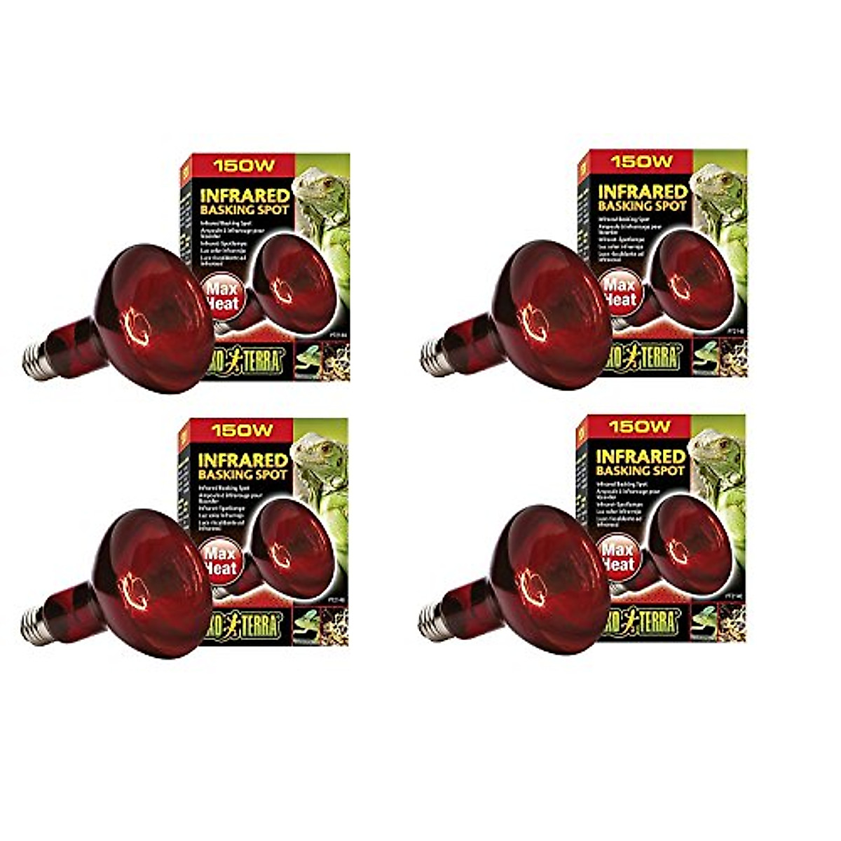 Exo Terra Heat-Glo Infrared Spot Lamp, 150-Watt/120-Volt (4 Pack)