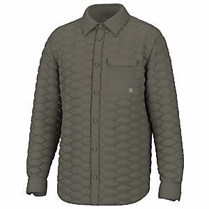 HUK mens Tarpon Quilt Shacket, Button-down and Jacket Button Down Shirt, Moss, Medium US