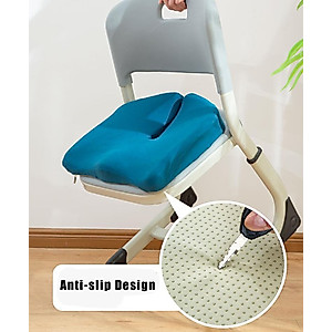 Libiyi Seat Comfort Pro, Libiyi Non-Slip Comfort Cushion Pad, Ergonomic Seat Cushion for Hip and Back Pain Office Chair, Memory Foam Seat Cushion for Chair,Car Back Pad Support for Chair (Blue)