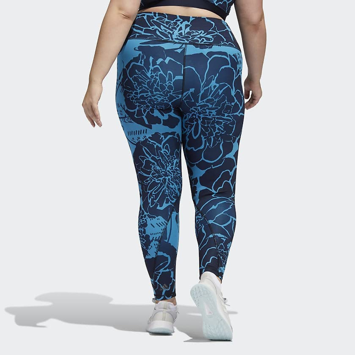 adidas Optime Superher Training 7/8 Tights (Plus Size) Women's, Blue, Size 2X