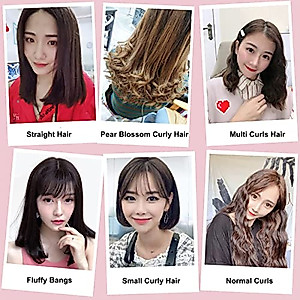 ABHI 2 in 1 Ionic Hairstyling Flat Irons & Hair Curler with Dual-Layer 200°C Constant Temperature Travel Straightening Styler 28mm/22mm Straight and Curl Hair Iron Straightener - White