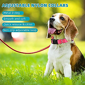 9 Pieces Adjustable Dog Collar for Medium Dogs, Soft Nylon Dog Collar with Quick Release Buckle PET Collar Bulk for Dogs Walking Running Training, Medium