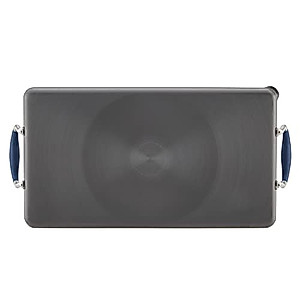 Anolon Advanced Hard Anodized Nonstick Pan/Flat Grill/Griddle Rack, 10 Inch x 18 Inch, Indigo Blue