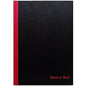 Black n' Red Casebound Hardcover Notebook, 11-3/4" x 8-1/4", Black/Red, 96 Ruled Sheets, Sold as 6 Pack (D66174)