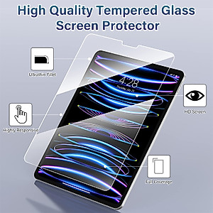 Soke for iPad Pro 12.9 Screen Protector [2 Pack](12.9 Inch, 2022 6th Generation & 2021 5th Gen & 2020 4th Gen &2018 3rd Gen) Tempered Glass Film Anti- Scratch for Apple iPad Pro 12.9"