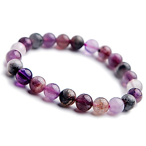 DUOVEKT 8mm Natural Colorful Auralite 23 Canada Gemstone Round Beads Reiki Bracelet AAAA