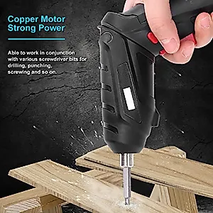 Portable Electric Screwdriver USB Rechargeable with 2pcs Bit Tool Set for Drilling Repair cordless screwdriver rechargeable screwdriver small electric screwdriver (Black 4.2V)