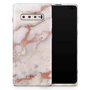 DesignSkinz Rose Pink Marble & Digital Gold Frosted Foil V2 Protective Vinyl Decal Wrap Skin Cover Compatible with The Samsung Galaxy S20 (Screen Trim & Back Glass Skin)