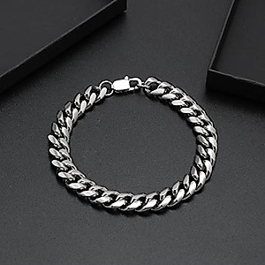 JoycuFF To My Brother Gift,Cuban Chain Bracelet for Brother,Bracelet for Brother,Chain Bracelet Gift for Brother From Sister Brother,Christmas Gift for Brother,10 mm Width 8 Inches Length