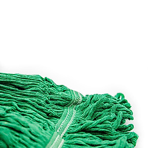 Barbunos Coniglio String Mop Head Looped-End Wet Refill Replacement Heavy Duty Cotton Commercial Industrial Grade Floor Cleaning Removable Washable - Blue & Green (Green, 2)