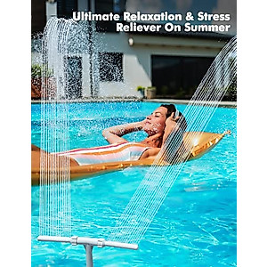 Pool Fountain - Dual Spray Water Fountains for Above Ground/Inground Pools, 2-in-1 Adjustable Waterfall Pool Sprinkler Fountain for Cooling (for in-tex & for Best-Way & Hay-Ward & Cole-Man)