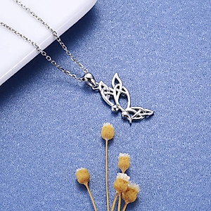 Semicolon Butterfly Necklace Survivor Encouragement Story Isnt Over Yet Struggle Depression Inspired Necklace 925 Silver Pendant Jewelry Gift for Women (Silver)