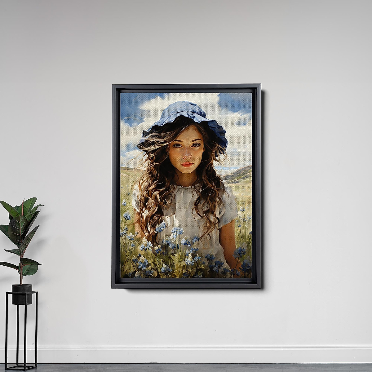 Native Texas, Texas Hill Country Bluebonnet Landscape, Fine Art Print mounted in an white mat board, ready to frame, Canvas Prints, Home Decor