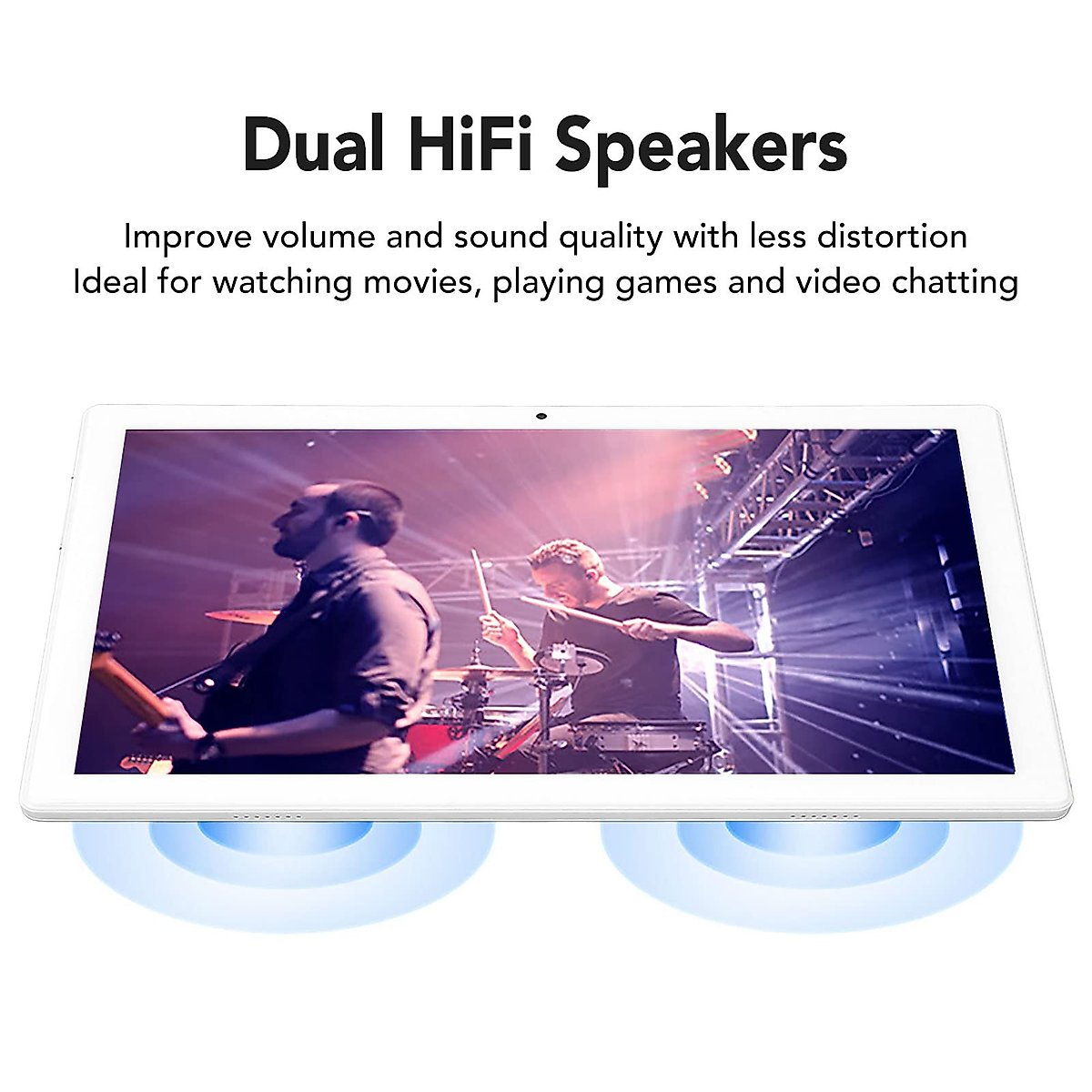10.1in 2 in 1 Tablet, 12GB RAM 256GB ROM, 5G Dual WiFi, Octa Core Processor, Detachable Keyboard, 10.1 inch IPS Display with RGB Keyboard Stylus Support for 11.0 (White)