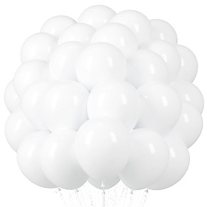 Voircoloria White Balloons, 66pack 12inch White Pearl Latex Party Balloons for Wedding, Birthday, Graduation, Bridal Shower, Baby Shower, Bachelorette and Engagement Decorations