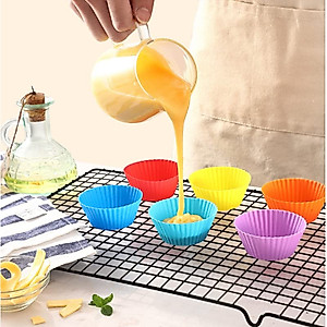 WSmelon Silicone Lunch Box Dividers for kids, 24 pcs Bento Box Dividers with 10 Animal Food Picks,Silicone Bento Box Inserts,Silicone Cupcake Baking Cups,Muffin Pan Liners, Reusable and BPA Free